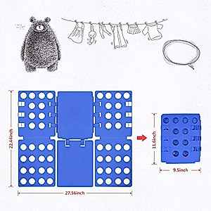 T shirt Clothes Folder Shirt Folding Board Laundry Organizer Easy and Fast for Kid and Adult(Blue&Black)