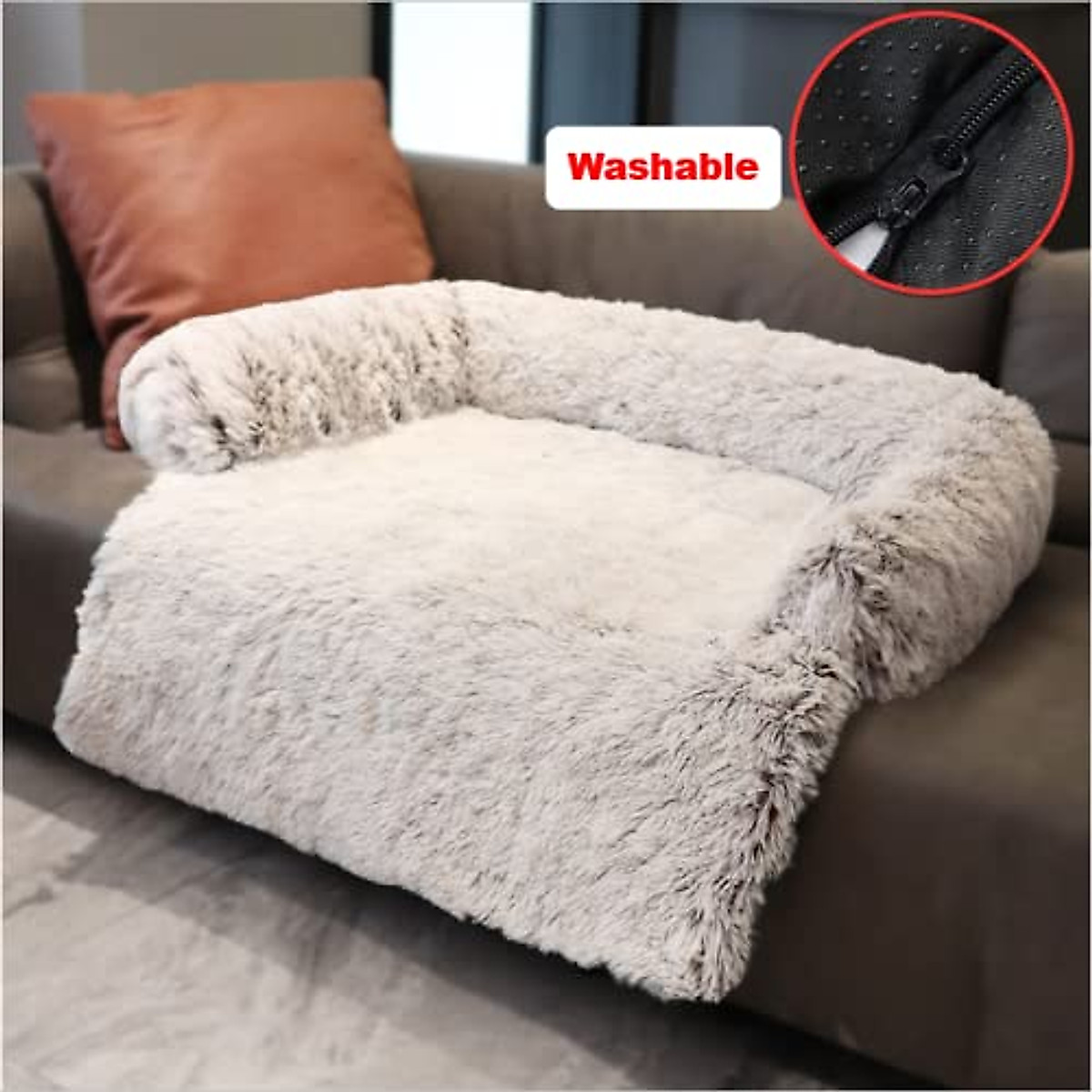 Luxury Couch Protector for Cats and Small Dogs, Faux Fur Sofa Protector for Pets, Car Dog Bed, Calming Cat Bed for Couch, Calming Small Dog Bed for Couch Couch, Protector for Small Dogs, (X-Small)
