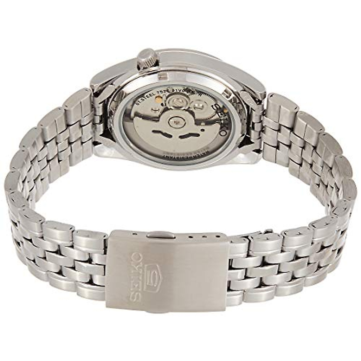 SEIKO Men's SNK355K 5 Automatic Silver Dial Stainless Steel Watch