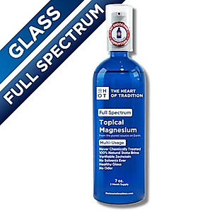 Full Spectrum Transdermal Magnesium Oil - Magnesium Spray in Healthy Glass Certified Zechstein Magnesium Chloride and Trace Minerals (7 fl oz)