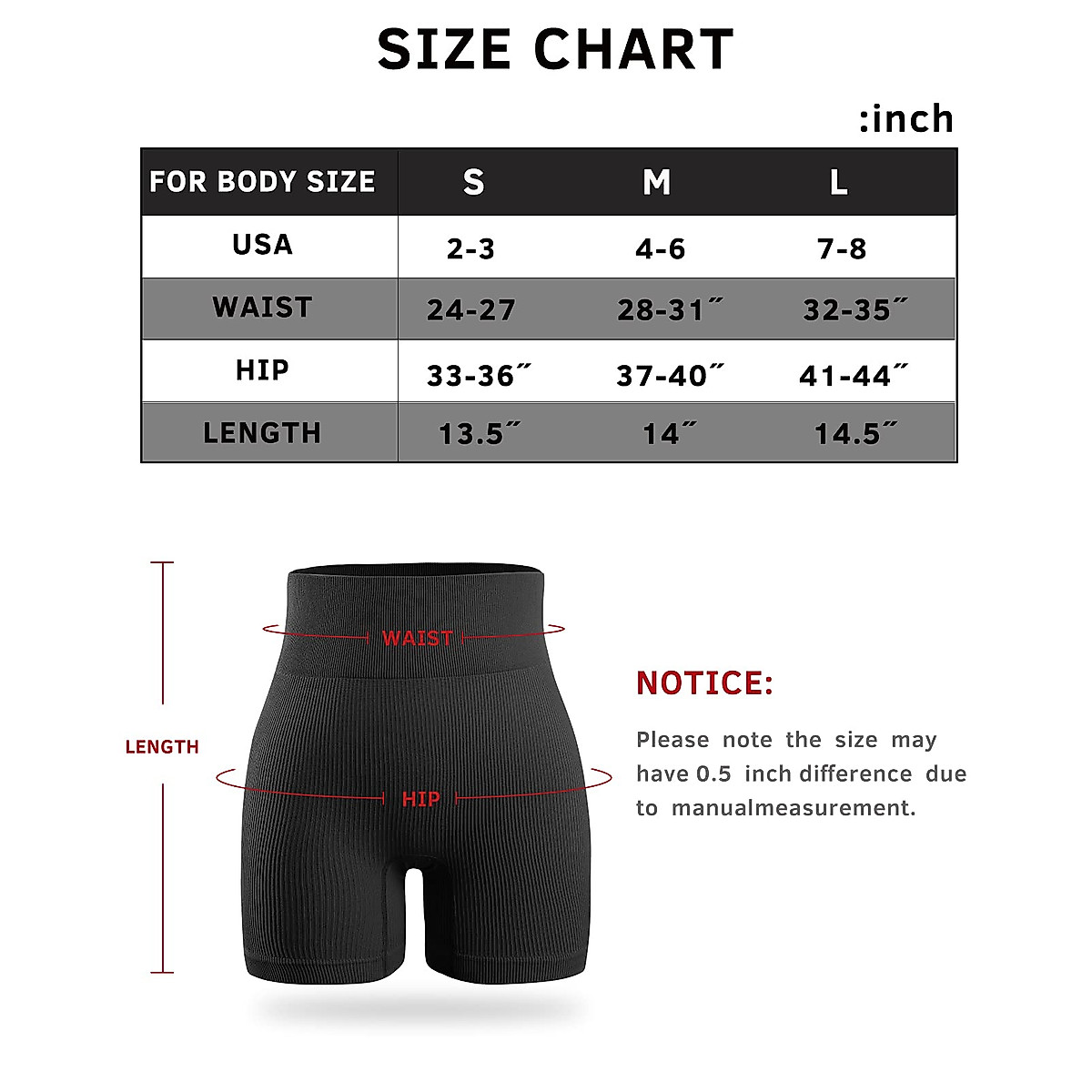 Women’s Workout Running Shorts High Waist Tummy Control Athletic Gym Yoga Lounge Shorts (N08S-HeiBaiLan)