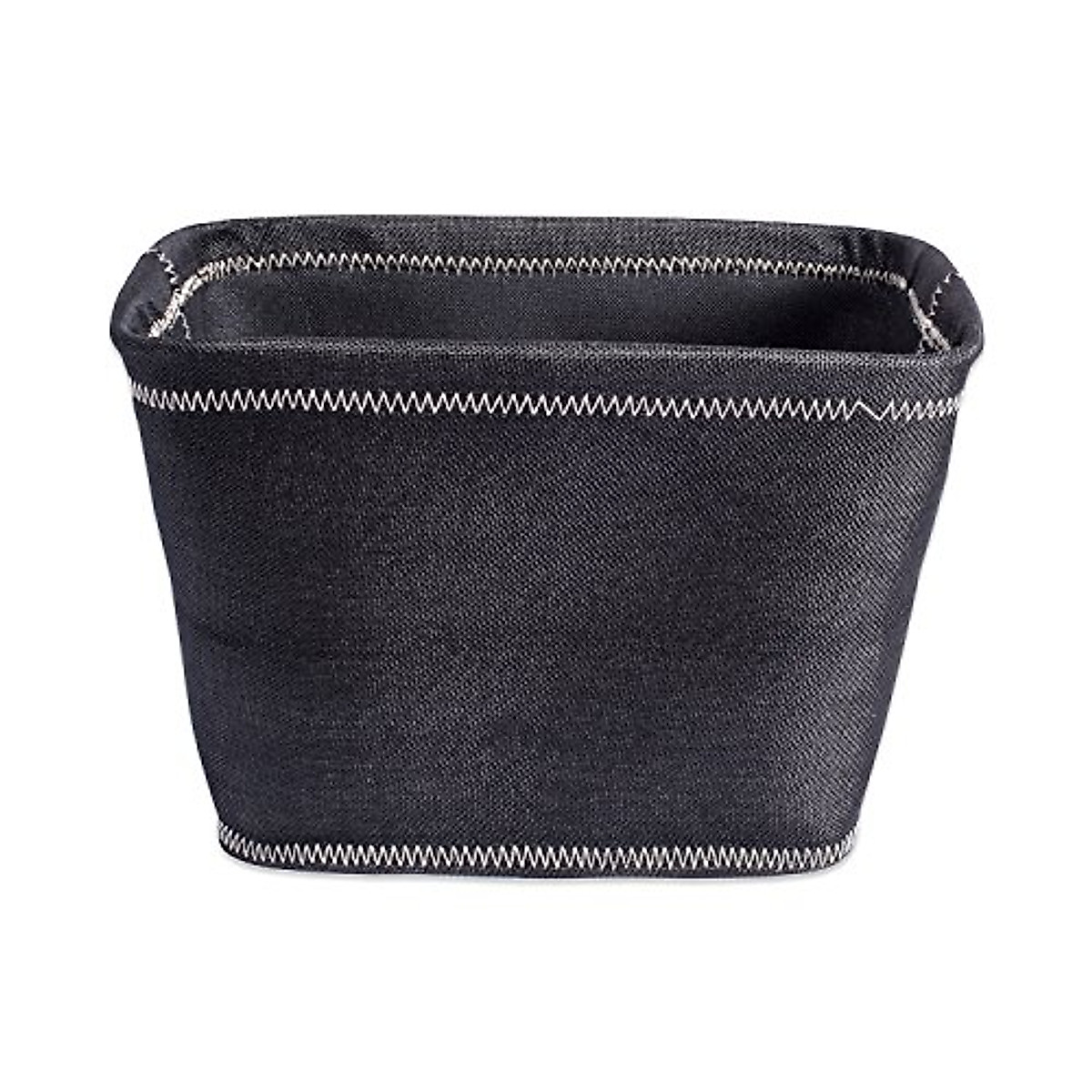 DII Variegated Trapezoid Storage Bin, Zig Zag Stitch, Black, Medium