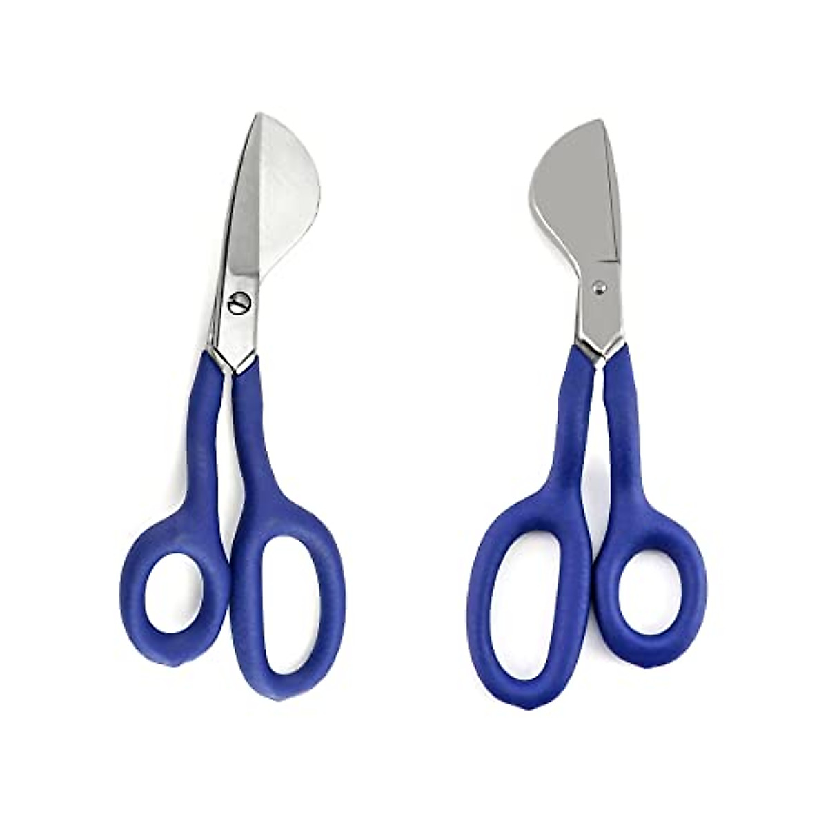 QWORK Duckbill Shears, 7 in Duckbill Applique Scissors, for Carpet Pile, Carpet Punch - Blue