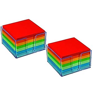 1InTheOffice Memo Cube, Assorted Colors Memo Pad 500 Sheets"2 Pack"