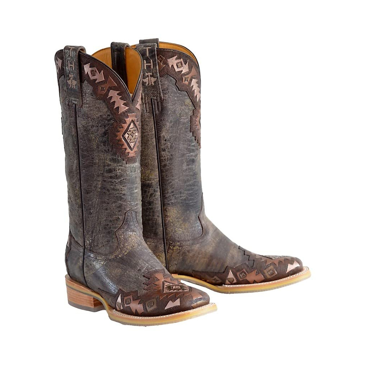 Tin Haul Women's Tribe Vibes Western Boot Broad Square Toe Brown 7 M US