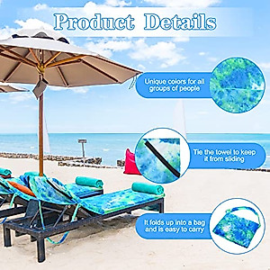 Chaise Lounge Cover Beach Chair Cover Tie Dye Lounge Chair Covers Outdoor Chair Cover Pool Lounge Chair Cover Microfiber Chaise Beach Towel for Beach Pool Sunbathing Travel Garden (Green, 2 Pcs)