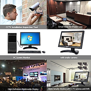 Eyoyo 10 Inch IPS LCD Monitor 1280x800 Resolution Support HDMI VGA BNC AV Input for PC TV Security Display(10 inch)