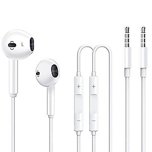 2 Pack Apple Earbuds [Apple MFi Certified] Headphones Earphones with 3.5mm Wired in Ear Headphone Plug(Built-in Microphone & Volume Control) Compatible with iPhone,iPad,iPod,PC,MP3/4,Android -White