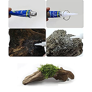 EastVita Aquarium Landscape Super Glue Fast-Drying Glue Strong Adhesive Safe Glue for Plants Moss Coral Stone Wood Coral Non-Toxic Fresh and Salt Water 100g Skeleton Glue
