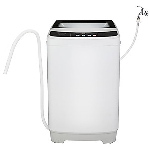 LEADZM 13lbs Portable Washing Machine, Full-Automatic 1.32cu.ft Washer and Dryer Combo with Drain Pump, 10 Wash Program and 8 Water Level, Compact Laundry Washer for House Apartment Dorm, White & Grey