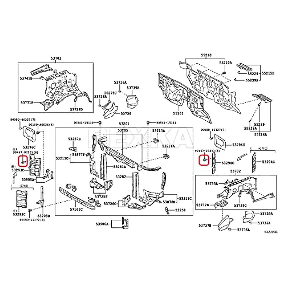 Rexka 20pcs Engine Splash Shield Fender Liner Trunk Lid Trim Under Cover Push-in Style Retainer Clip 90467-07201 for Toyota Lexus 4Runner Avalon Camry Corolla Highlander Matrix RAV4 Sequoia Tundra