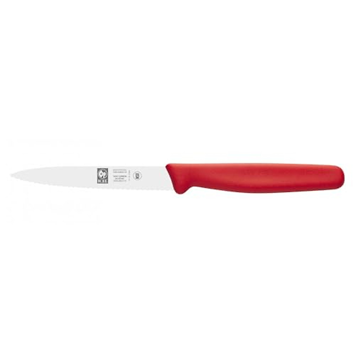 ICEL Serrated Paring Knife Set. Great for All Kind of Kitchen Prep work, Like Chopping Mincing Dicing. 6-Piece Set Includes One Red, Blue, Yellow, Green, Black and White knives Light 'n' Mighty