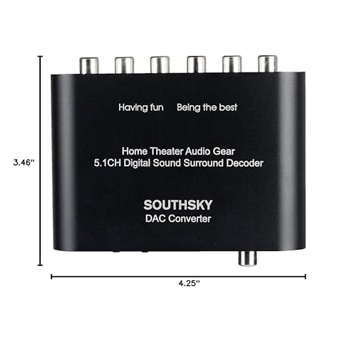 SOUTHSKY 5.1/2.1 Audio Rush Digital Sound Decoder Converter,Optical SPDIF, Coaxial to 5.1CH 2.1CH Analog Audio (6RCA Output) for Old AV Receiver