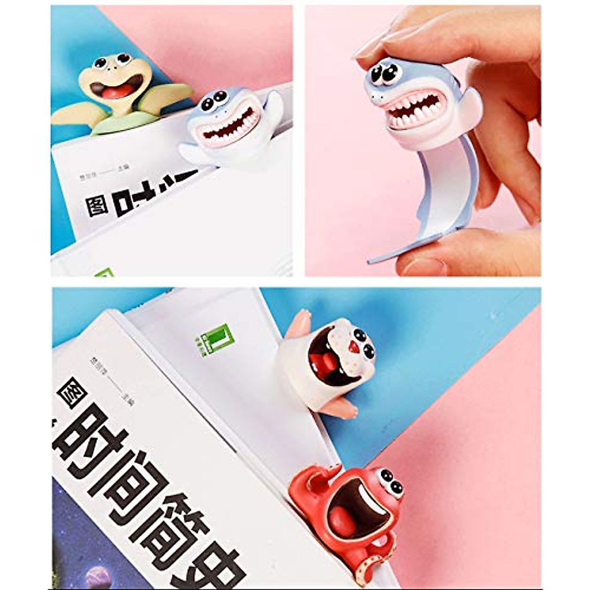 Ouch 3D Animal Bookmarks for Kids Students,Funny 3D Cartoon Bookmark Animals Reading Bookmarks for Students Office Stationery Creative Gift Ideal for Boys Girls (Gecko)