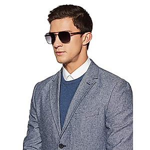 Fossil Men's FOS 2081/S Pilot Sunglasses, Matte Ruthenium, 57mm, 17mm