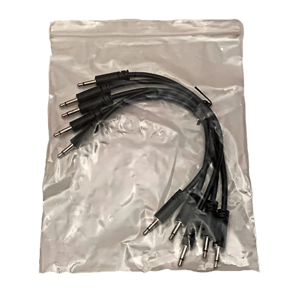 Luigis Modular Supply Spaghetti Eurorack Patch Cables - Package of 5 Black Cables, 6 (15 cm)