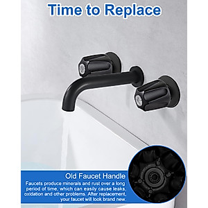 sousac 3 Set Shower Knob Replacement, Tub Faucet Handles Replacement Include Hot/Cold/Diverter, Bathtub Faucet Handles Compatible with Price Pfister Verve for Remodeling Trim (Black)