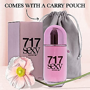 NovoGlow 717 Sexy Women- 100ml/3.4 Fl Oz Eau De Parfum Spray - Long Lasting Floral Citrusy & Powdery Fragrance Smell Fresh & Clean All Day Includes Carrying Pouch Gift for Women for All Occasions