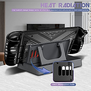 (1 + 1) Ermorgen Protective Case Compatible for Valve Steam Deck, Adjustable Stand Portable Holder for Steam Deck, 2 in 1 Accessories Bundle for Enhanced Gaming Experience