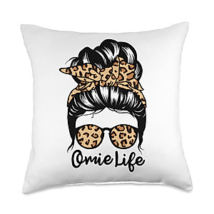 Omie Life December Omie Life Messy Bun Hair Funny Grandma Throw Pillow, 18x18, Multicolor