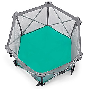 Summer Pop ‘N Play Lite Playard, Aqua/Gray, 34 x 24.5" (25430)