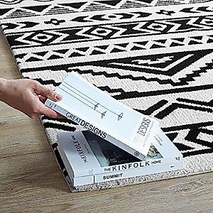 Modway Haku Geometric Moroccan Tribal 8x10 Area Rug With Contemporary Design In Black and White