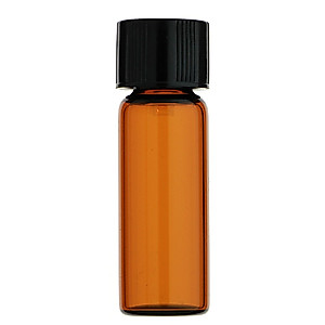 24-Pack 1/2 Dram Amber Vials Tall with Phenolic Black Lined Caps (Oils Perfume Prospecting Hobby Craft)