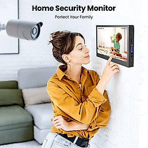 Eyoyo Small Monitor HDMI - 12 Inch HD IPS Screen Mountable VGA External Monitor Portable Computer Monitors for Laptop PC PS4 Xbox CCTV Security, 1366x768, Bulit-in Speakers