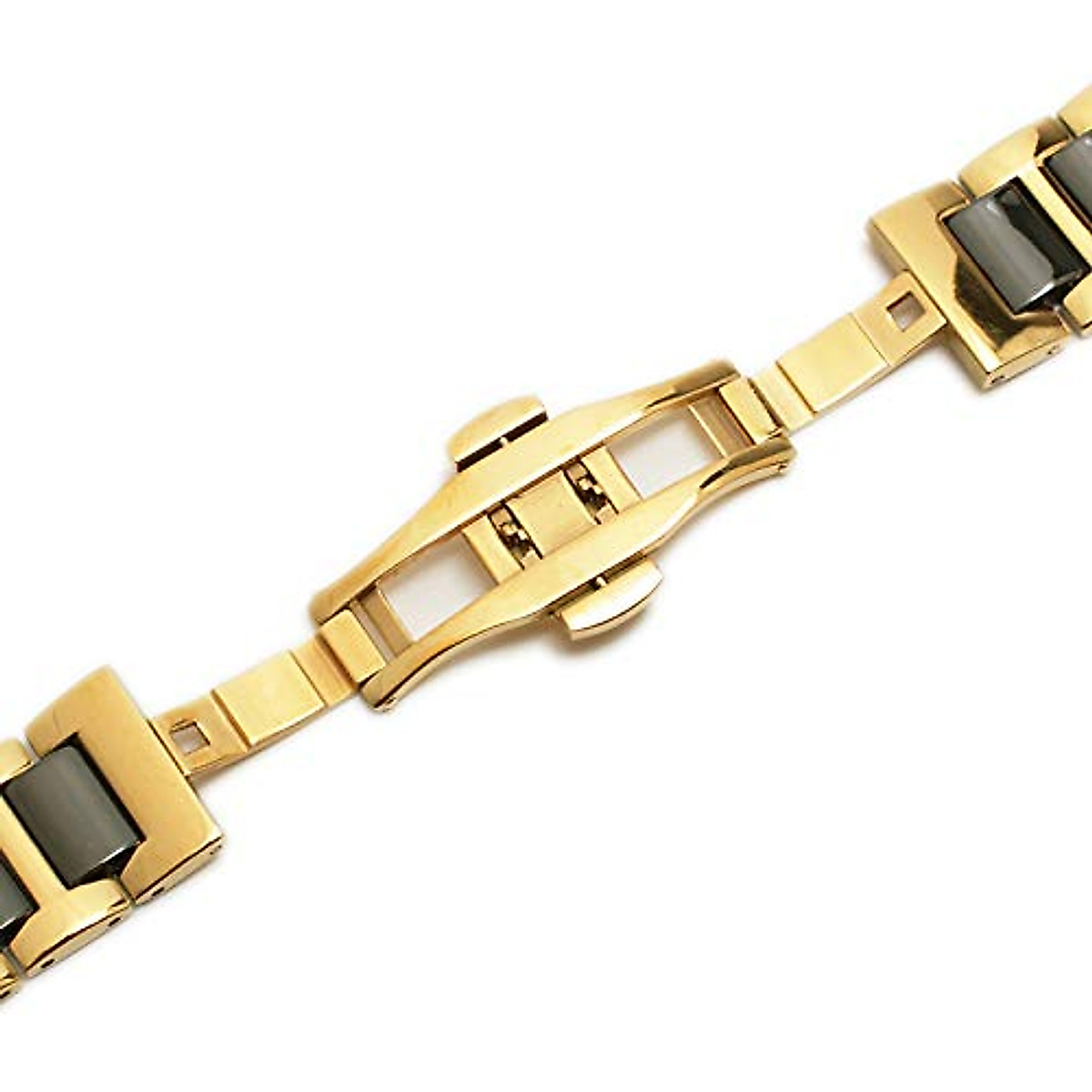 20mm Watch Band High End Watch Bands Black Stainless Ceramic Watch Strap Gold Stainless Steel Watch Wrist Bands Mens Women for Samsung Gear S2 Band