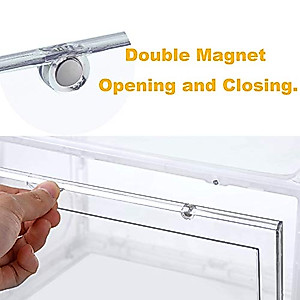 BALAXIN Clear Plastic Shoe Box, Stackable , Magnetic Side Opening, Sneaker Display 1 (PCS)