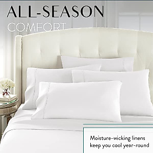 Danjor Linens Soft Bedding & Pillowcases Bed Linen Set with Deep Pockets, Queen, White