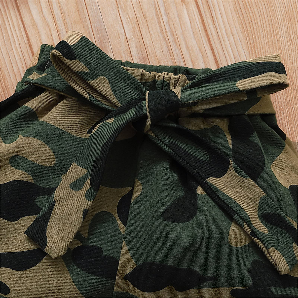 AMAWMW Baby Girl Clothes Set Daddys Little Girl Ruffle Romper Top Camouflage Pants Newborn Baby Girl Outfit 3-6 Months