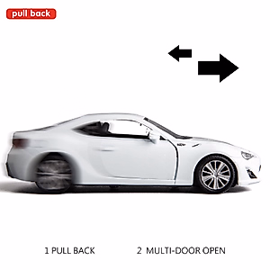 RMZ City 1:36 Diecasting Alloy Car Model Toyota 86 Toy Car, Pull Back Vehicles Toy Car for Toddlers Kids Boys Girls Gift White