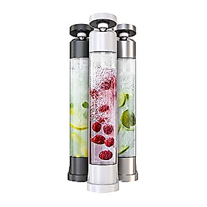 Fizzpod Sparkling Water Maker Soda Maker Infused Fruits Soda Streaming Machine for Carbonating with 1L Carbonating Bottle, Seltzer Fizzy Water Maker, Includes 3 x 1l Carbonating Bottle Compatible with 60L CO2 Carbonator