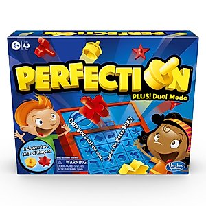 Hasbro Gaming Perfection Plus 2-Player Duel Mode Popping Shapes and Pieces Ages 5 and Up (Amazon Exclusive)