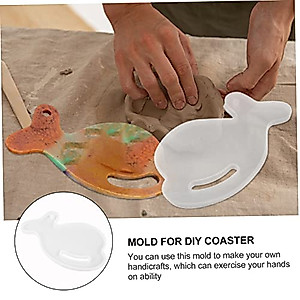 VILLCASE Silicone Mold Cup Mat Resin Jewelry Epoxy Molds Silicone Coaster Resin Candy Molds Animal Silicone Molds Round Tray Cup Holder Mold Cup Mat Mold Manual Mold White Dolphin Ocean