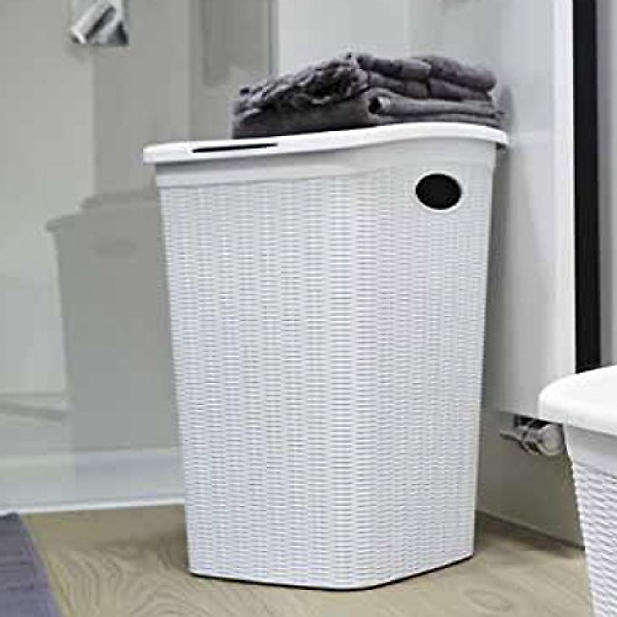 Stefanplast Elegance Laundry Hamper, 37 x 38 x 54.5 cm, White