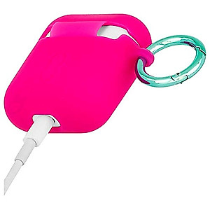 Case-Mate - AirPods Case - Hook Ups - Silicone - Compatible with Apple AirPods Series 1 & 2 - Fuchsia Dark Pink