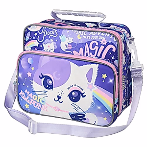KidsPUNK Lunch Box Kids, Girls Lunch Box Insulated Lunch Bag Bento Lunch Box For Kids Cute Cat Lunch Box For Girls Insulated Lunch Box For Boys Lunchboxes Kids With Water Bottle Holder