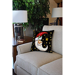 Toland Home Garden Santa Moon 18 x 18 Inch Indoor, Pillow, Case (2-Pack)