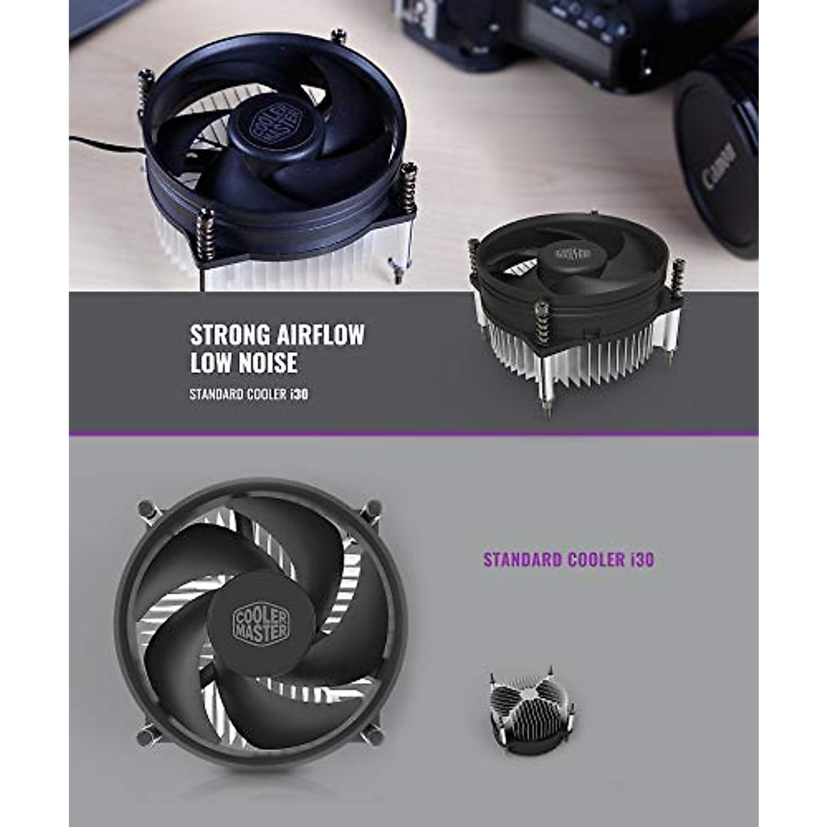 Cooler Master i30 CPU Cooler - 92mm Low Noise Cooling Fan & Heatsink (RH-I30-26FK-R1)- for Intel Socket LGA 1150/1151 / 1155/1156 (i30)