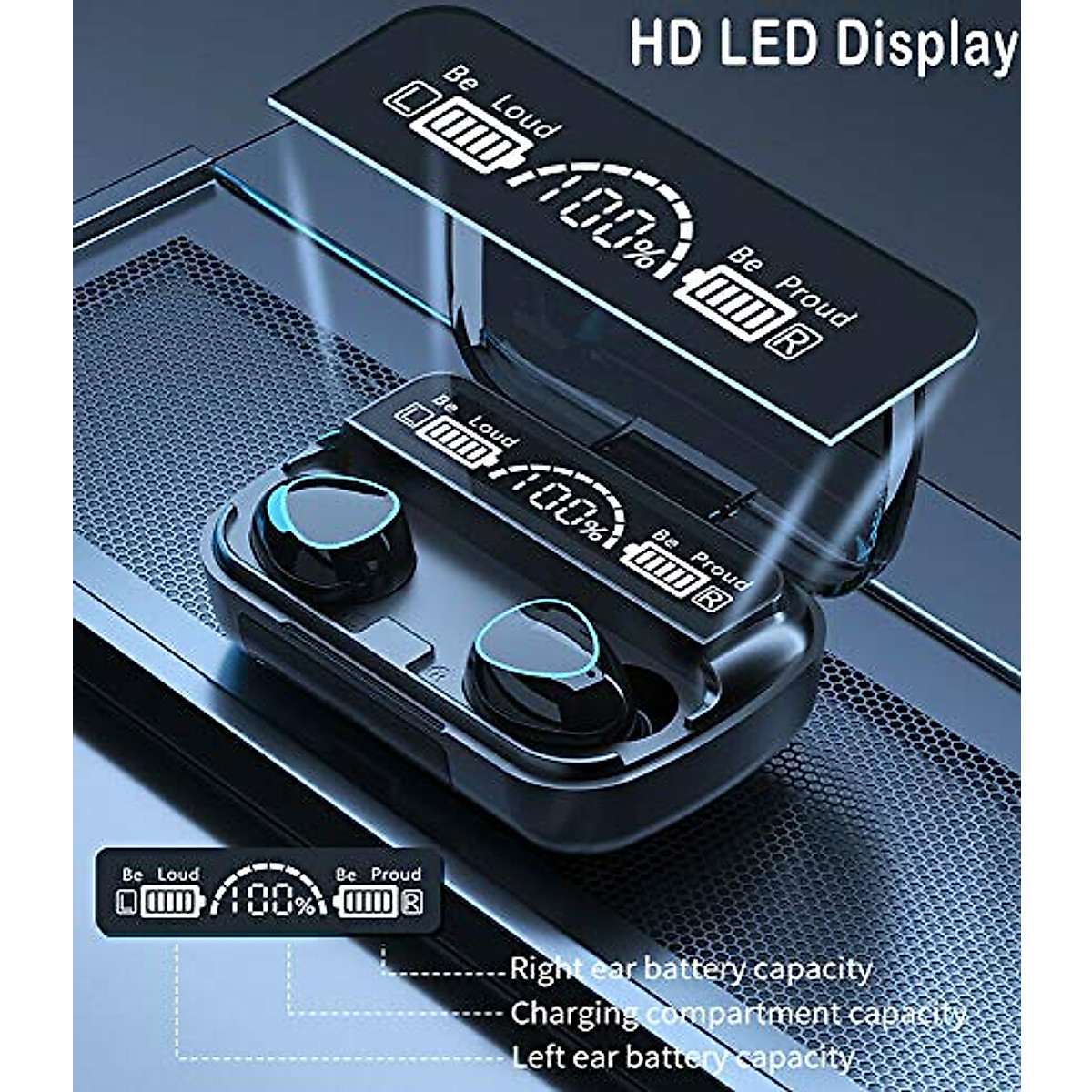 Wireless Earbuds Bluetooth 5.1 Earphones for Huawei Honor 30 Pro in Ear Headphones True Stereo Sports Waterproof/Sweatproof Headsets with Microphone