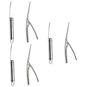 HOLIDYOYO 3 Sets Shrimp Peeler Clean up Shrimp Tool. Shrimp Line Cleaner Sea Food Accessory Sea Food Knives Seafood Deveiner Shrimp Master Tool Cleaning Gadgets Silver Stainless Steel