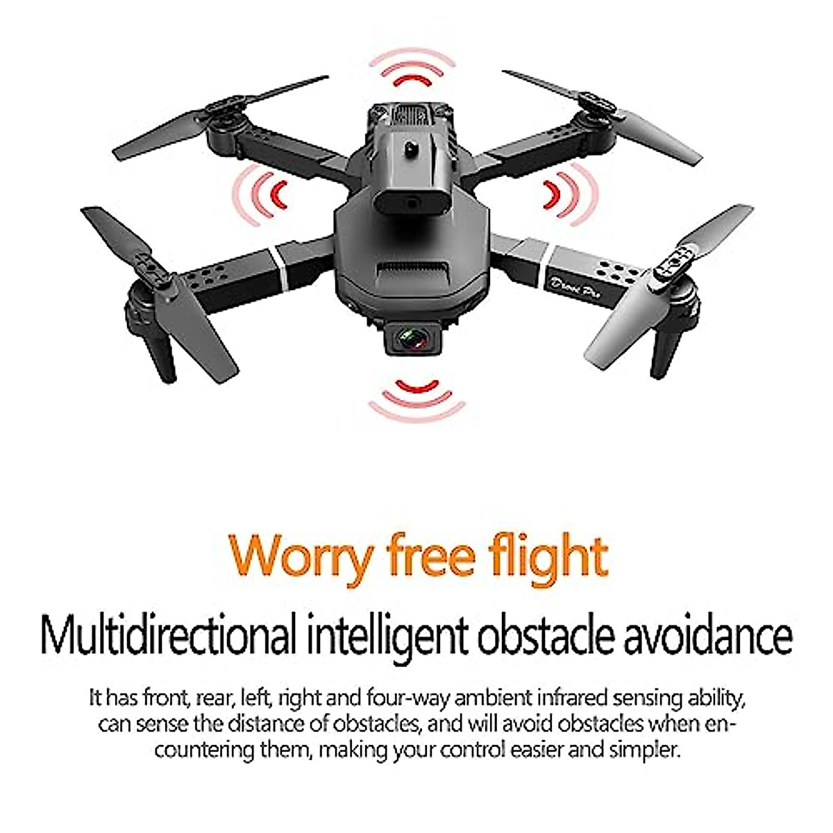 Drones with 4K Camera for Adults, E100 UAV HD Foldable FPV RC Drone Quadcopter with 360°Active Obstacle Avoidance, Dual Cameras Helicopters, Altitude Hold, 360° Flip, Headless Mode