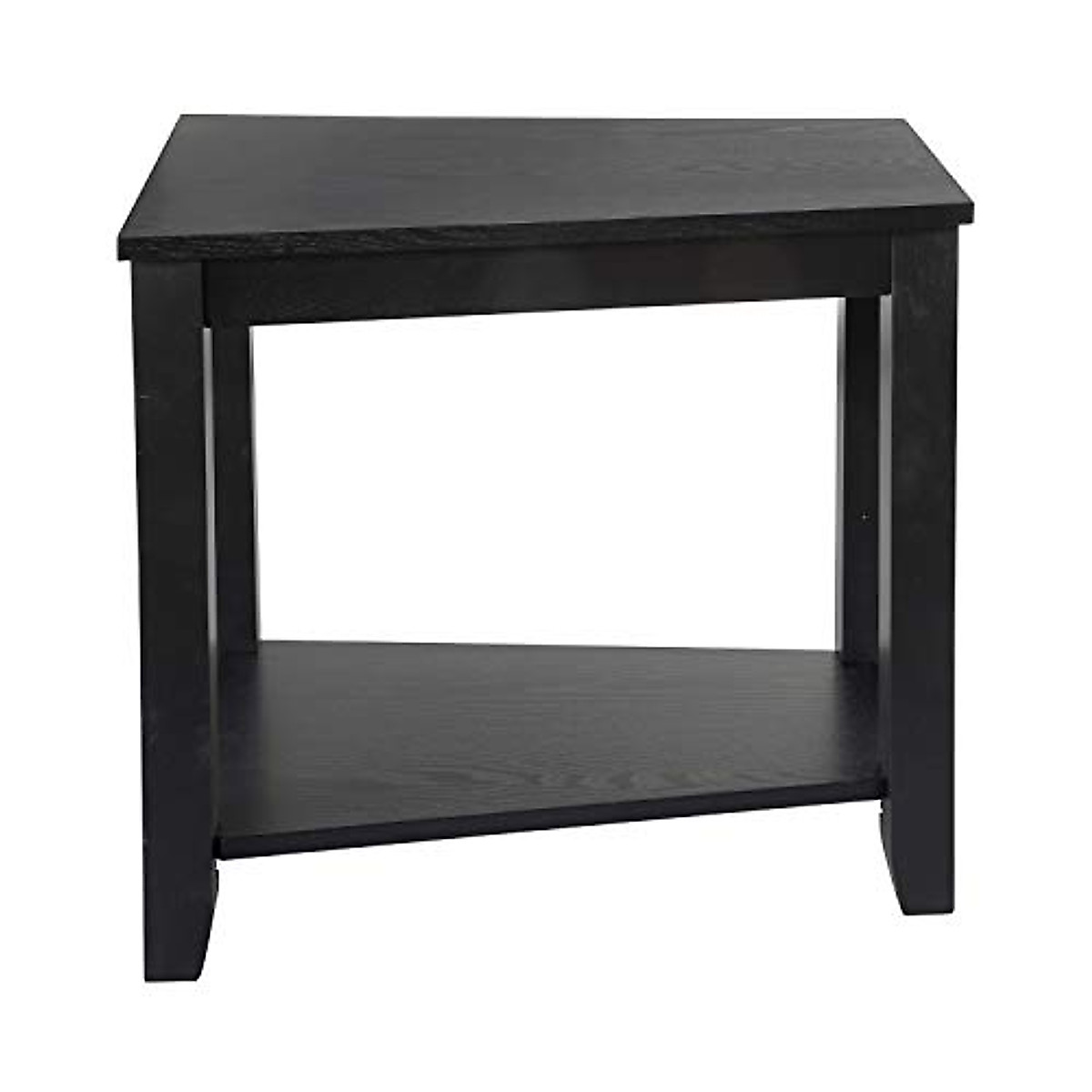 Lexicon Alder Wood Wedged Chairside Table, 16" x 24", Black