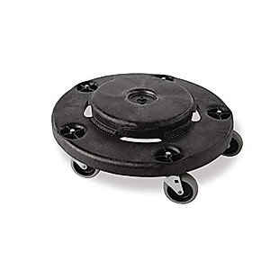 Rubbermaid Commercial Products Brute Trash Can Dolly with Wheels, Black, Transports 20, 32, 44 and 55G Brute Containers