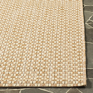 SAFAVIEH Courtyard Collection Accent Rug - 4' x 5'7", Natural & Cream, Non-Shedding & Easy Care, Indoor/Outdoor & Washable-Ideal for Patio, Backyard, Mudroom (CY8653-03021)