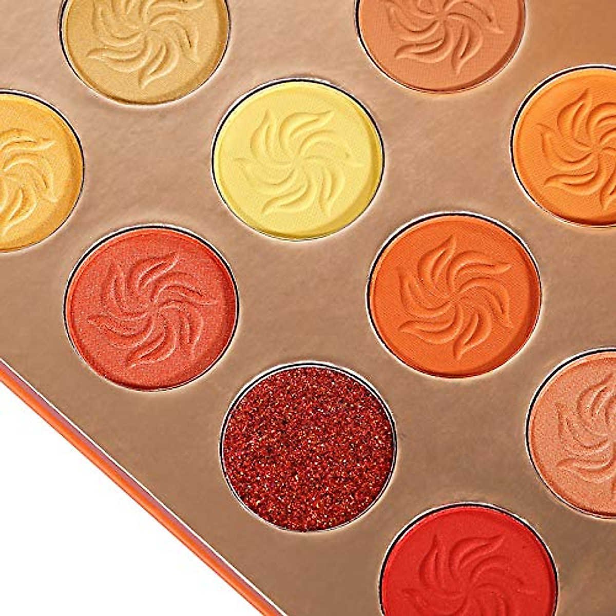 DE'LANCI Burnt Orange Eyeshadow Palette Fall Makeup Matte Shimmer Pressed Glitter Eye shadow 15 Warm Color Shadows Sunset Makeup Palette Nature Tone Eye-catching Chili Pallete