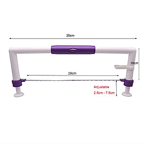 WiuCYS Adjustable Cake Leveler Cutter, 4-9 Inch Cakes Toast Bread Slicer Saw, Foldable Stainless Steel Angel Food Cakes Layer Cutter Cutting Leveling Tool