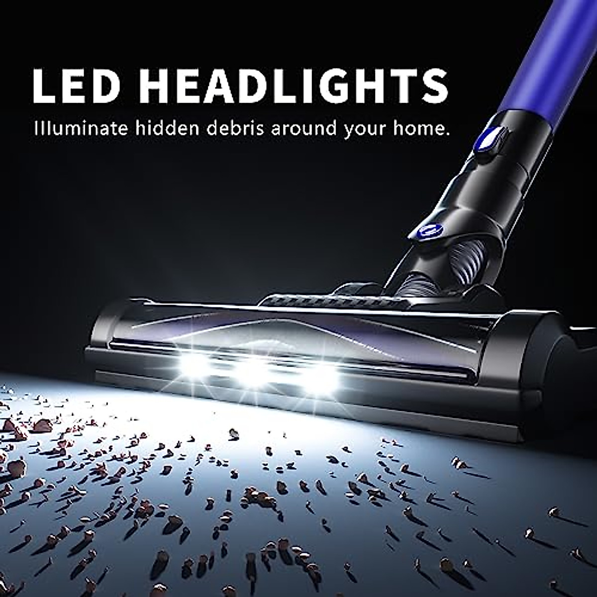 FirstLove Cordless Vacuum Cleaner - Powerful 6 in 1 Stick Vacuum for Pet Hair Carpet Hard Floor, Lightweight & Rechargeable with up to 45-Min Runtime, Detachable Battery (Blue)